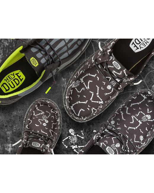 HeyDude Wall Skeletons Slip-on in Black for Men | Lyst