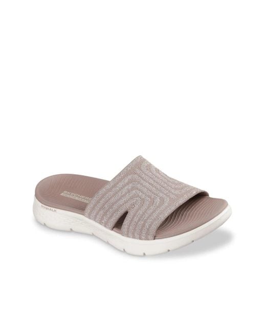 Skechers Go Walk Flex Stardust Slide Sandal in Gray | Lyst