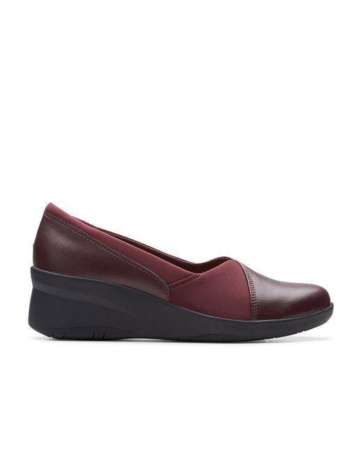 Clarks Suttyn Walk Wedge Slip-on in Red | Lyst
