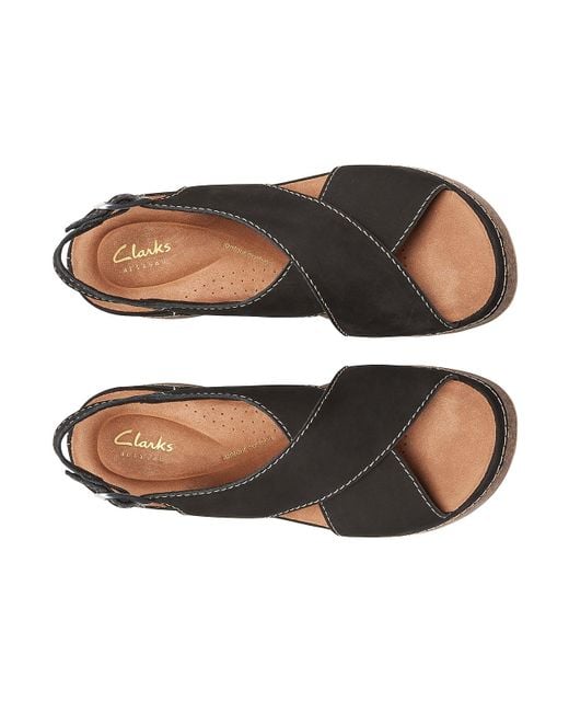 Clarks Kassandra Wedge Sandal in Black | Lyst