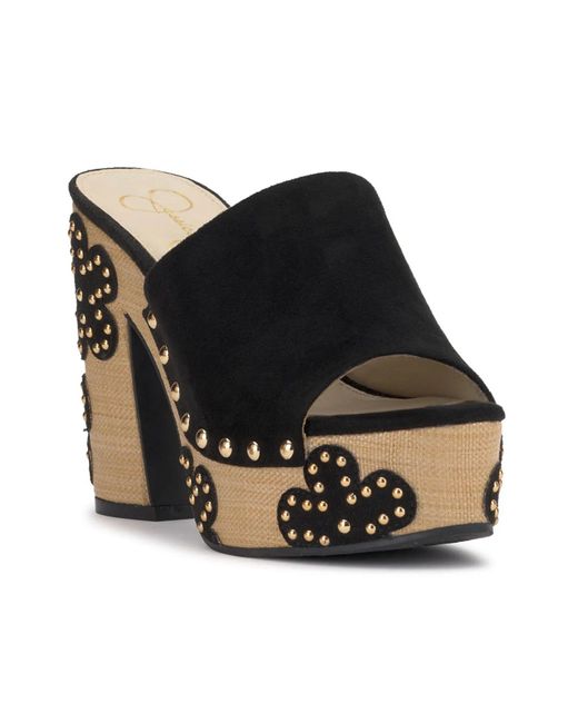 Jessica Simpson Shelbie Platform Mule in Black | Lyst
