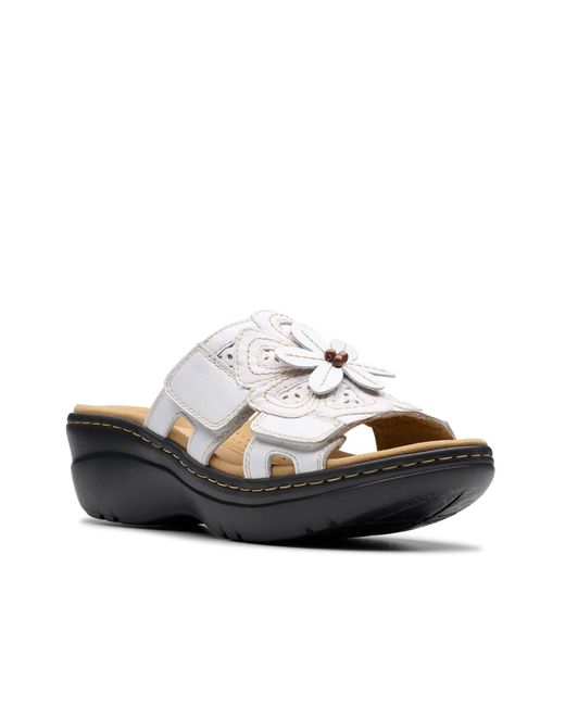Clarks Wide Width Merliah Belle Wedge Sandal in Black | Lyst