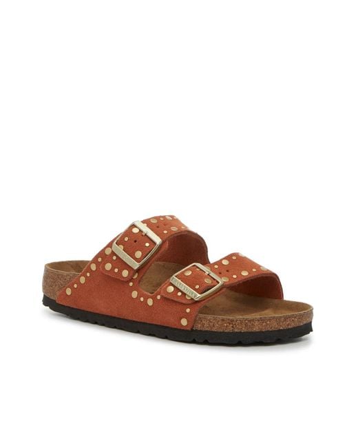 Birkenstock Arizona Slide Sandal in Brown | Lyst