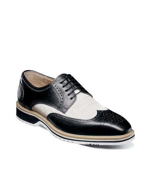 Stacy Adams Beaumont Wingtip Oxford in Black for Men | Lyst