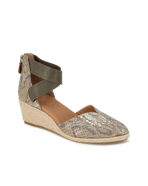 Gentle Souls Orya Wedge Sandal in Metallic | Lyst