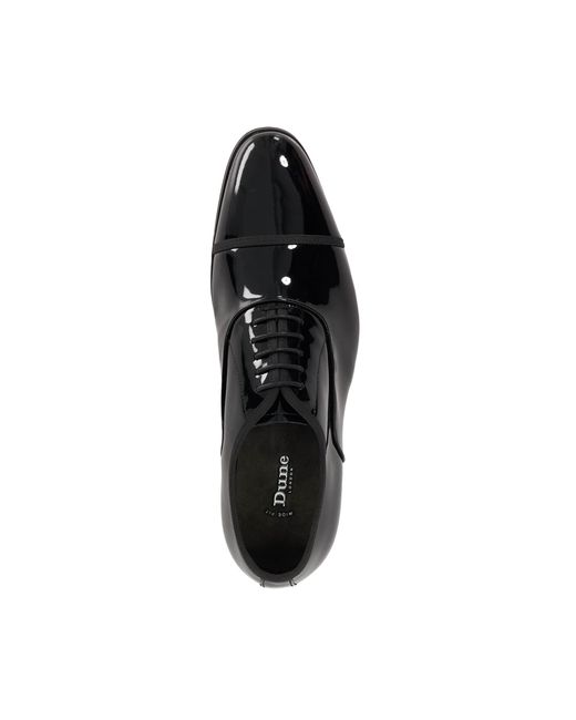 Dune Shuffle Wf Wide Fit Patent Oxford Toe Cap Shoes in Black for Men ...