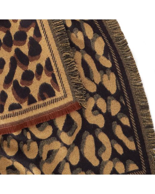 Dune Leopards Fringed Leopard Print Scarf in Brown | Lyst UK