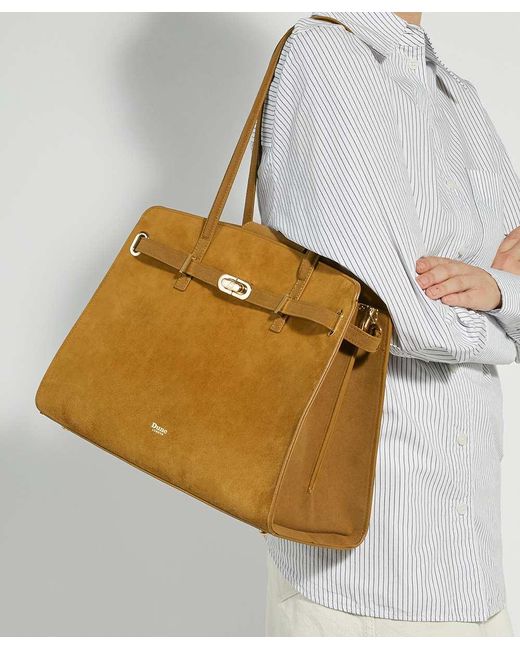 Dune Define Long Handle Leather Shoulder Bag in Metallic | Lyst UK