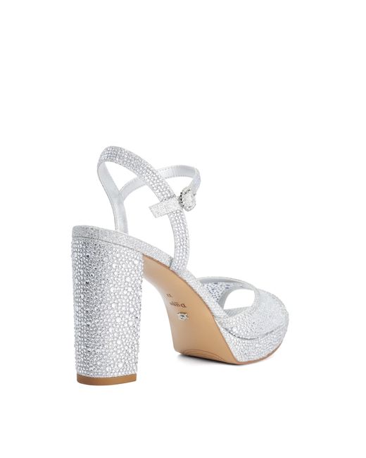 Dune Mesmerizing Embellished Platform Sandals in White | Lyst UK