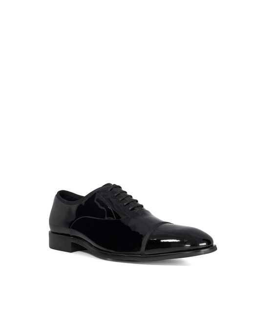 Dune Shuffle Wf Wide Fit Patent Oxford Toe Cap Shoes in Black for Men ...