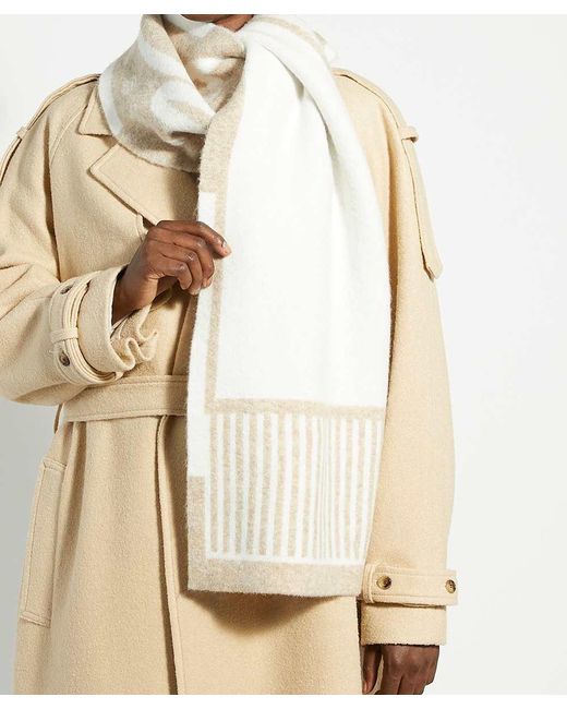 Dune Loud Knitted Slogan Scarf in Natural | Lyst UK
