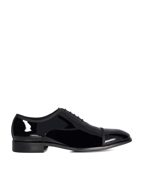 Dune Shuffle Wf Wide Fit Patent Oxford Toe Cap Shoes in Black for Men ...