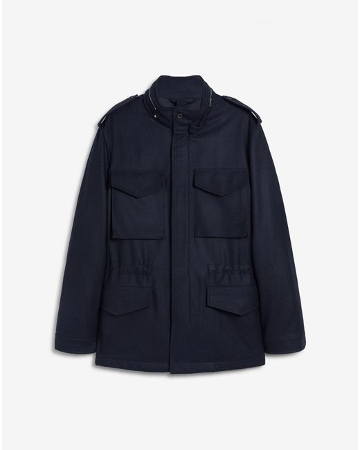 dunhill Luxury Wool Check Field Jacket With Detachable Liner in Blue ...