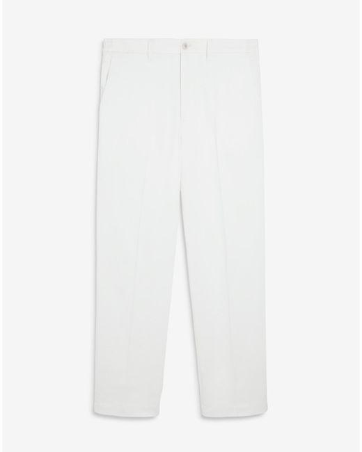 dunhill Luxury Cotton Twill Chinos in White for Men | Lyst