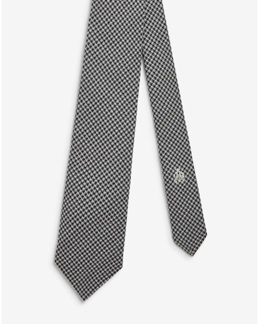 dunhill Luxury Puppytooth Silk Woven Tie in Grey for Men | Lyst UK
