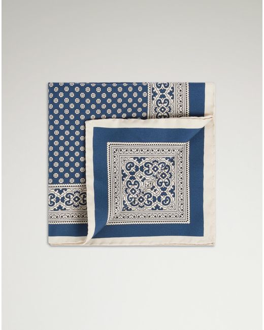 dunhill Luxury Silk Medallion With Decorative Border Pocket Square in ...