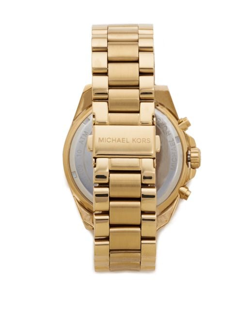 Michael Kors Bradshaw Gold Chronograph Watch in Metallic | Lyst