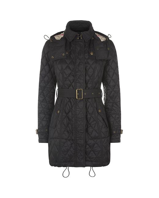 Burberry Finsbridge Diamond Quilted Coat in Black | Lyst Burberry Finsbridge Diamond Quilted Coat in Black | Lyst