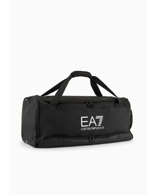 EA7 Technical-fabric Medium Duffel Bag With Oversized Logo in Black | Lyst