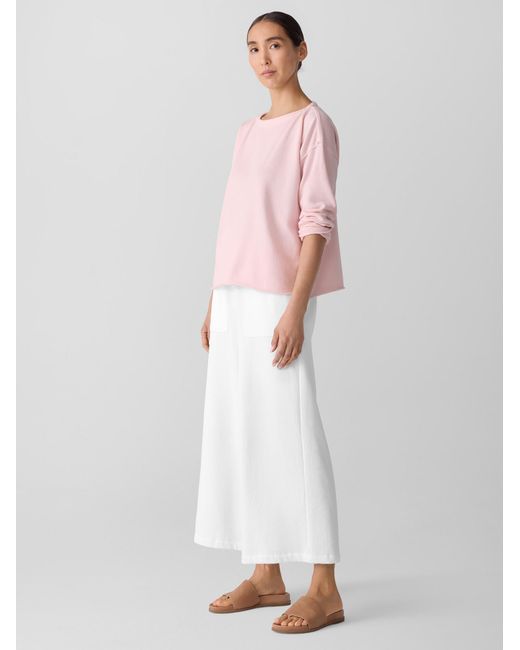 Eileen Fisher Lightweight Organic Cotton Terry Box-top in Pink | Lyst