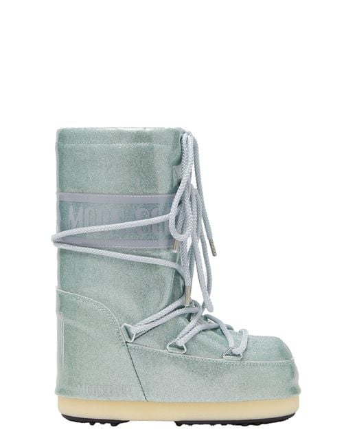 Moon Boot Icon Jr Glitter in Blue | Lyst