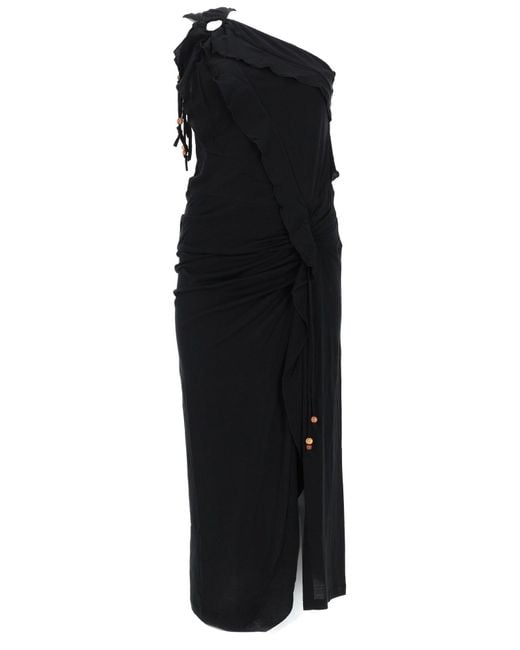 Isabel Marant One Shoulder Maxi Dress in Black | Lyst UK