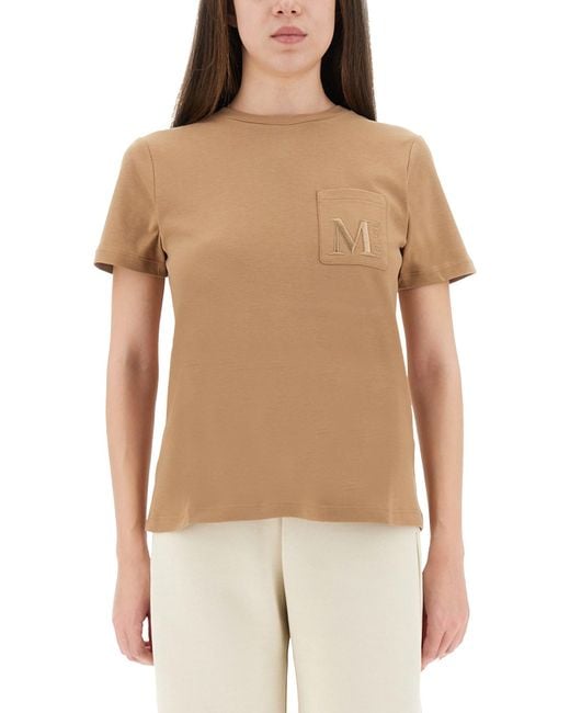 Max Mara T-Shirt "Madera" in Natural | Lyst