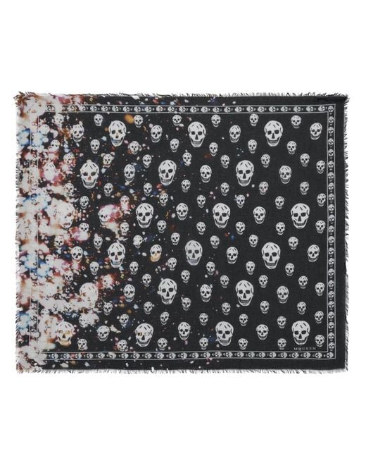 McQueen "Skull" Scarf in Black for Men | Lyst UK