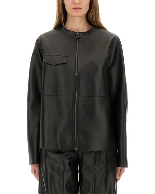 zona20 milano Leather "Cartago" Jacket in Black | Lyst UK