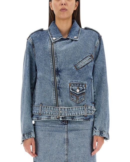 Moschino Biker Peace Symbol in Blue | Lyst