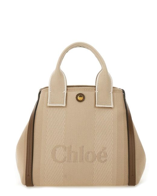 Chloé Carry" Tote Bag Small in Natural | Lyst