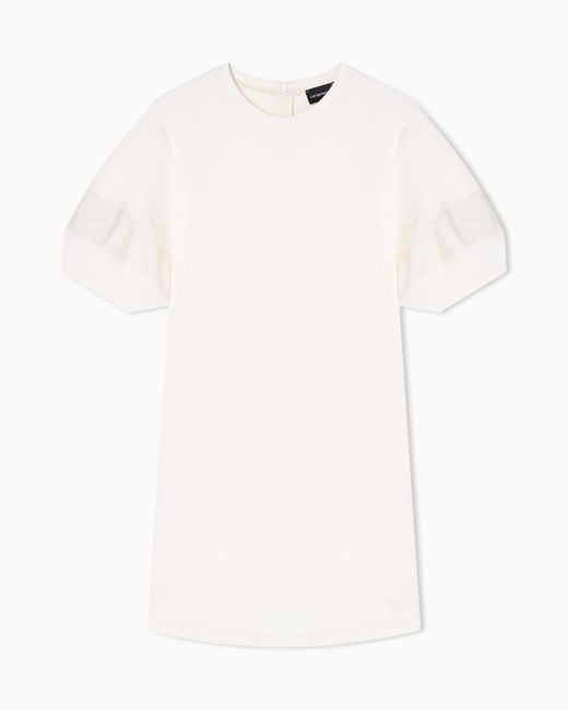 Emporio Armani Stretch Double Jersey Dress in White | Lyst UK