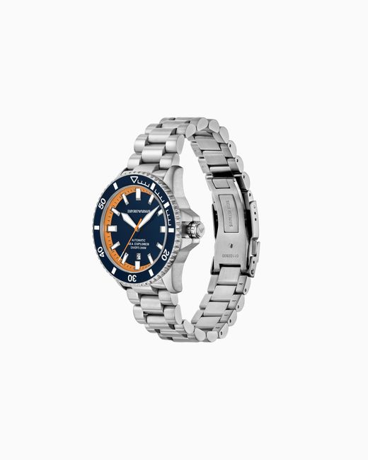 Emporio Armani Sea Explorer Automatic Stainless Steel Watch in Blue for ...