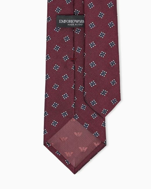 Emporio Armani Silk Tie With A Pattern Of Dots in White for Men | Lyst UK