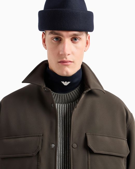 Emporio Armani Wool Cloth Sailor's Cap With Logo Embroidery in Blue for ...