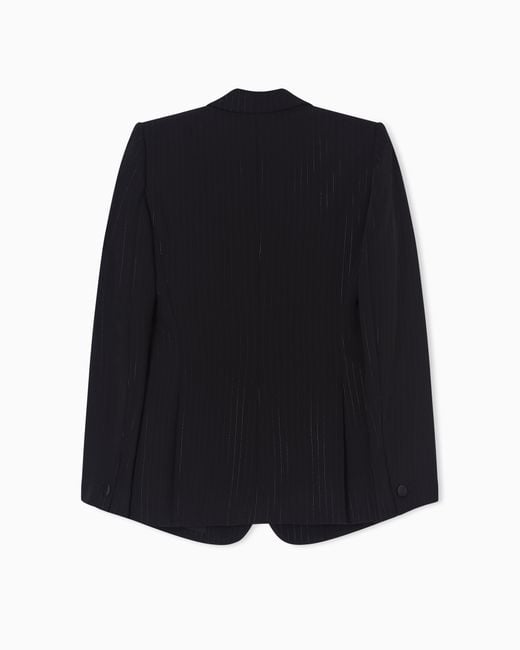 Emporio Armani Single-Breasted Jacket With A Lurex Pinstriped Motif in ...