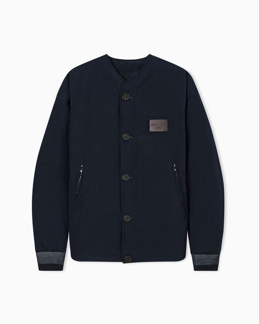 Emporio Armani Memory Nylon Bomber-Style Down Jacket in Blue for Men | Lyst UK