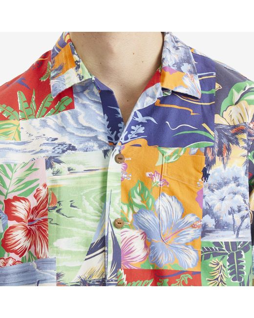Polo Ralph Lauren Patchwork Beach Vacation Shirt in Blue for Men | Lyst