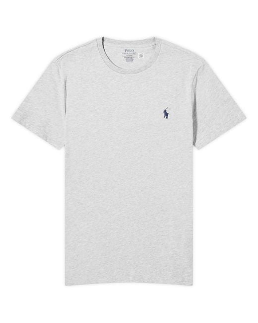 Polo Ralph Lauren Custom Fit T-Shirt in Grey for Men | Lyst UK
