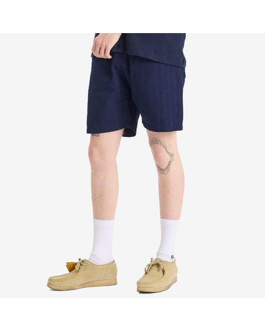 Universal Works Herringbone Denim Simple Short in Blue for Men | Lyst