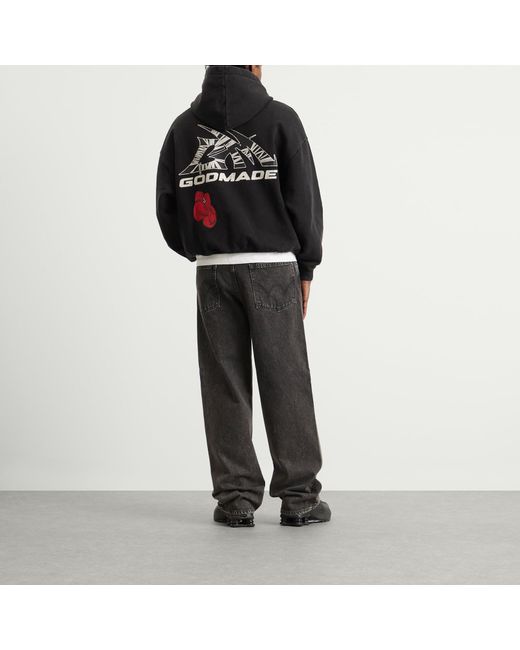 God Made Gm Logo Wrapped Hoodie in Black for Men | Lyst UK