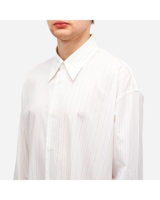 Studio Nicholson Boxy French Placket Shirt in White for Men | Lyst