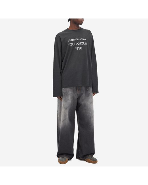 Acne Studios Edden 1996 Logo Long Sleeve T-Shirt in Black Acne Studios Edden 1996 Logo Long Sleeve T-Shirt in Black