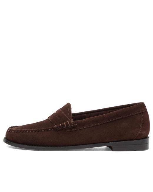 G.H. Bass & Co. Weejun Penny Suede Loafer in Brown | Lyst UK