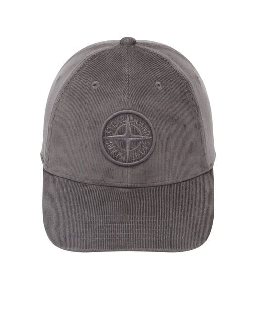 Stone Island Micro Corduroy Cap in Gray for Men | Lyst