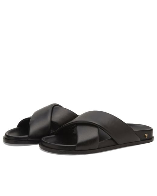 Anine Bing Emi Slides in Black | Lyst UK
