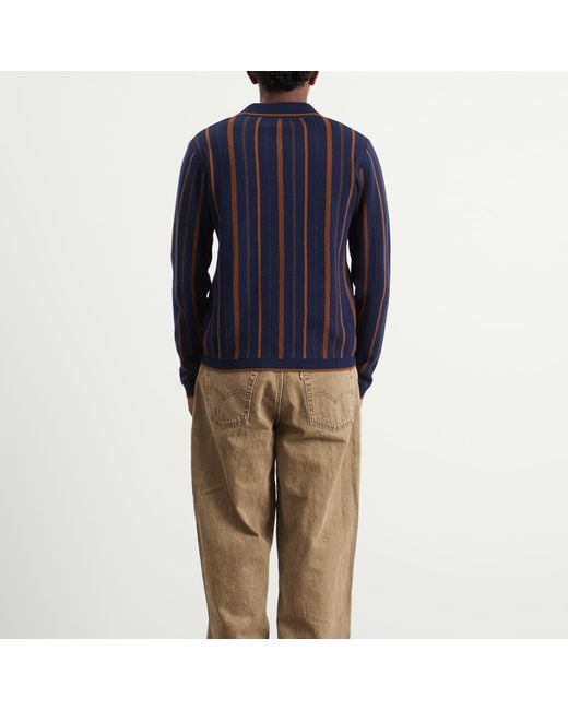 Percival Citation Knitted Football Shirt in Blue for Men | Lyst UK