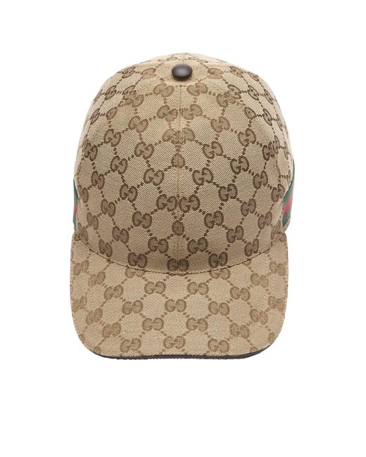 Gucci Gg Logo Baseball Cap in Natural for Men | Lyst UK