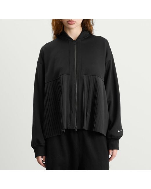 Nike Pleated Track Jacket in Black | Lyst UK