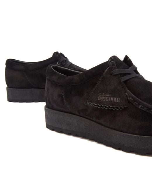 Clarks Wallabee Scout Lo in Black for Men | Lyst